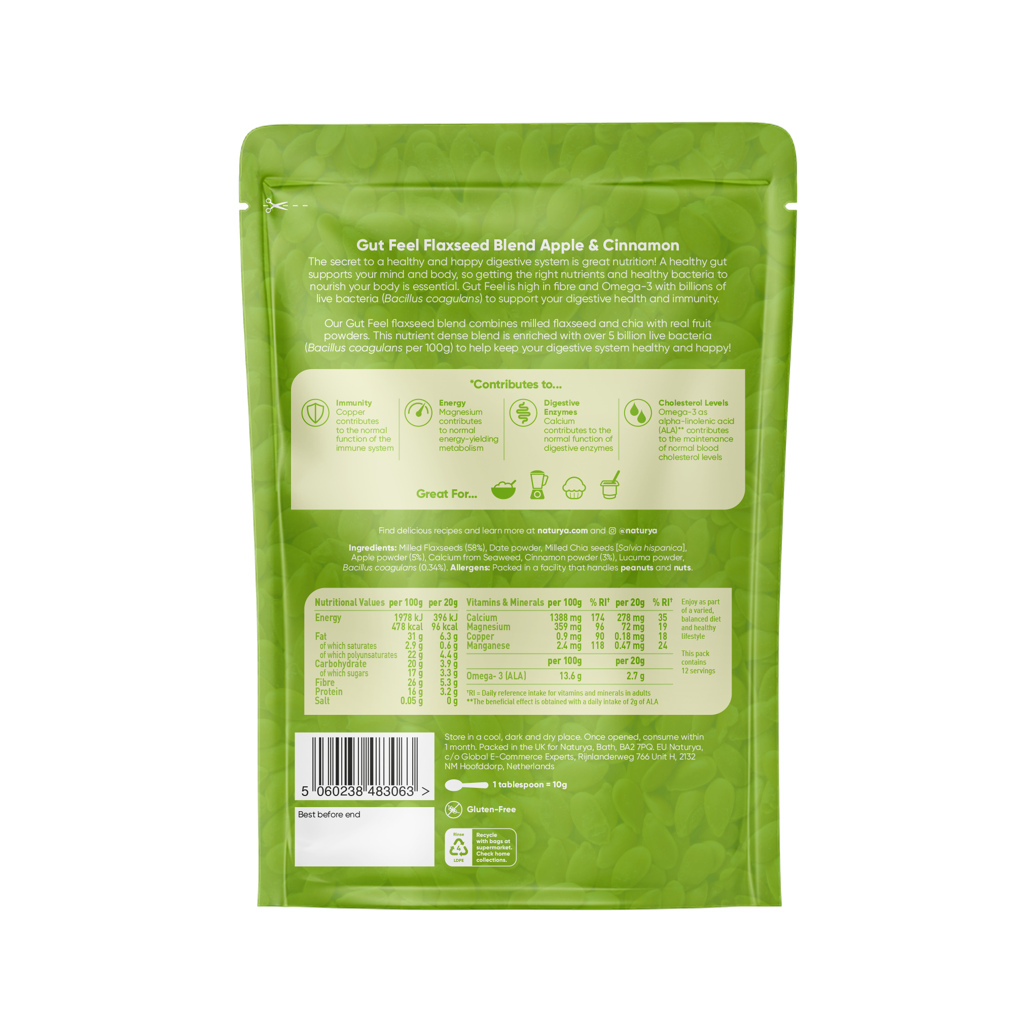 Gut Feel Flaxseed Blend Apple & Cinnamon