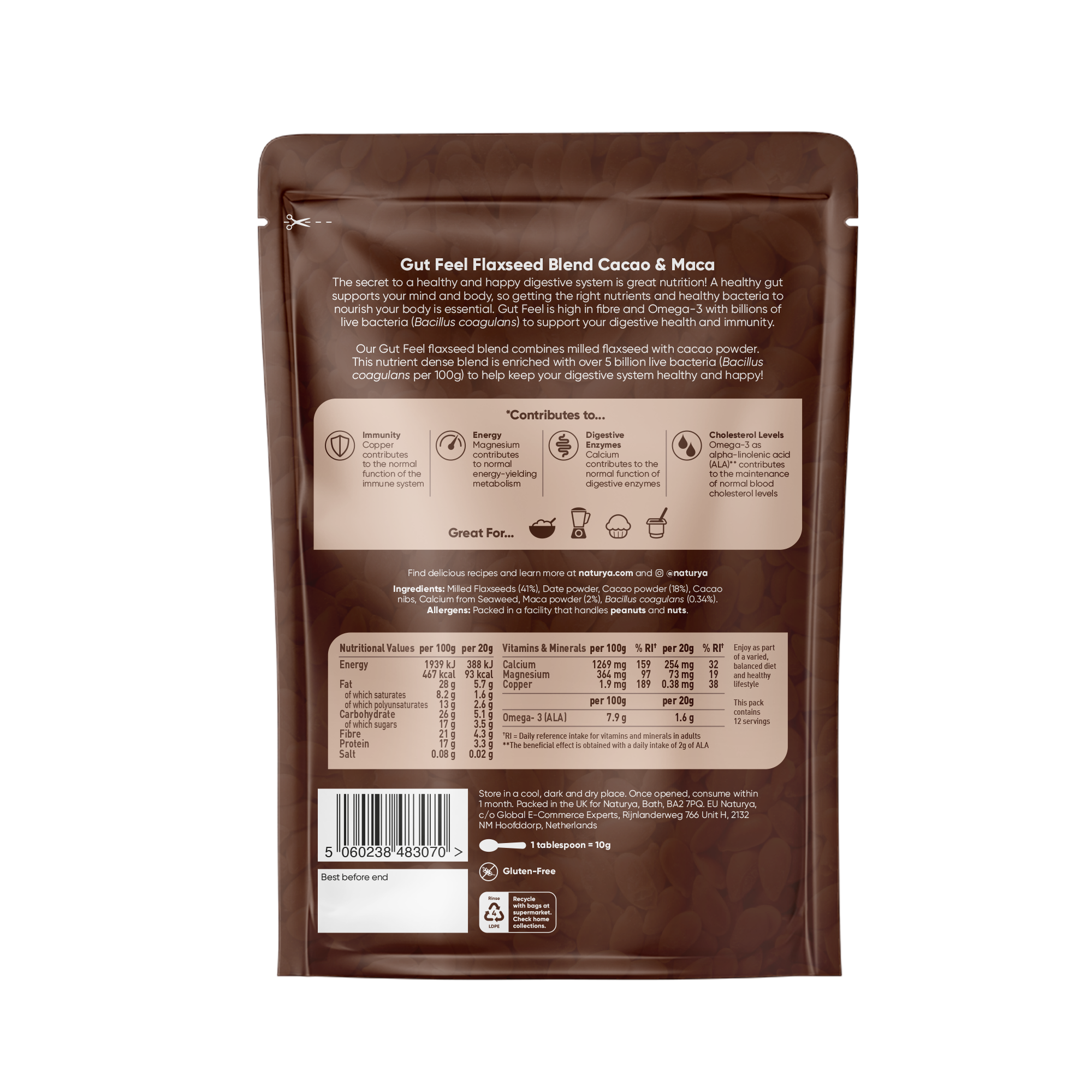 Gut Feel Flaxseed Blend Cacao Maca