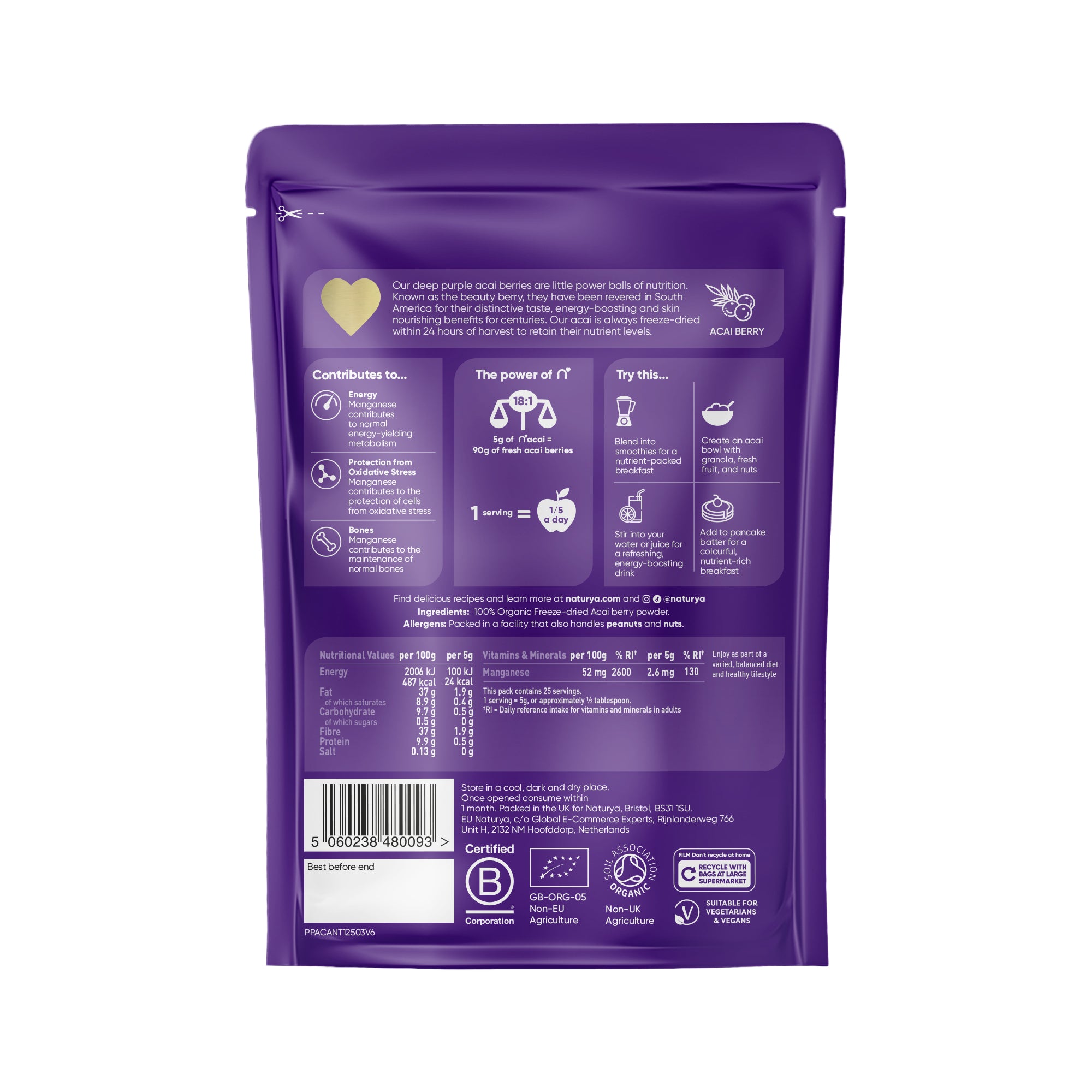 Organic Naturya Acai Powder